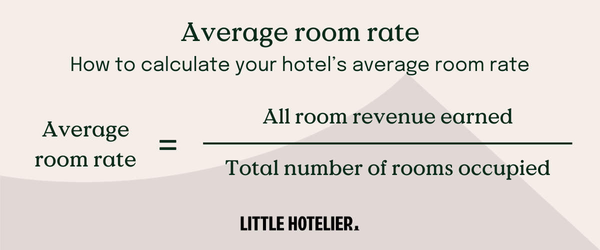 Calculate average room rate and other revenue metrics